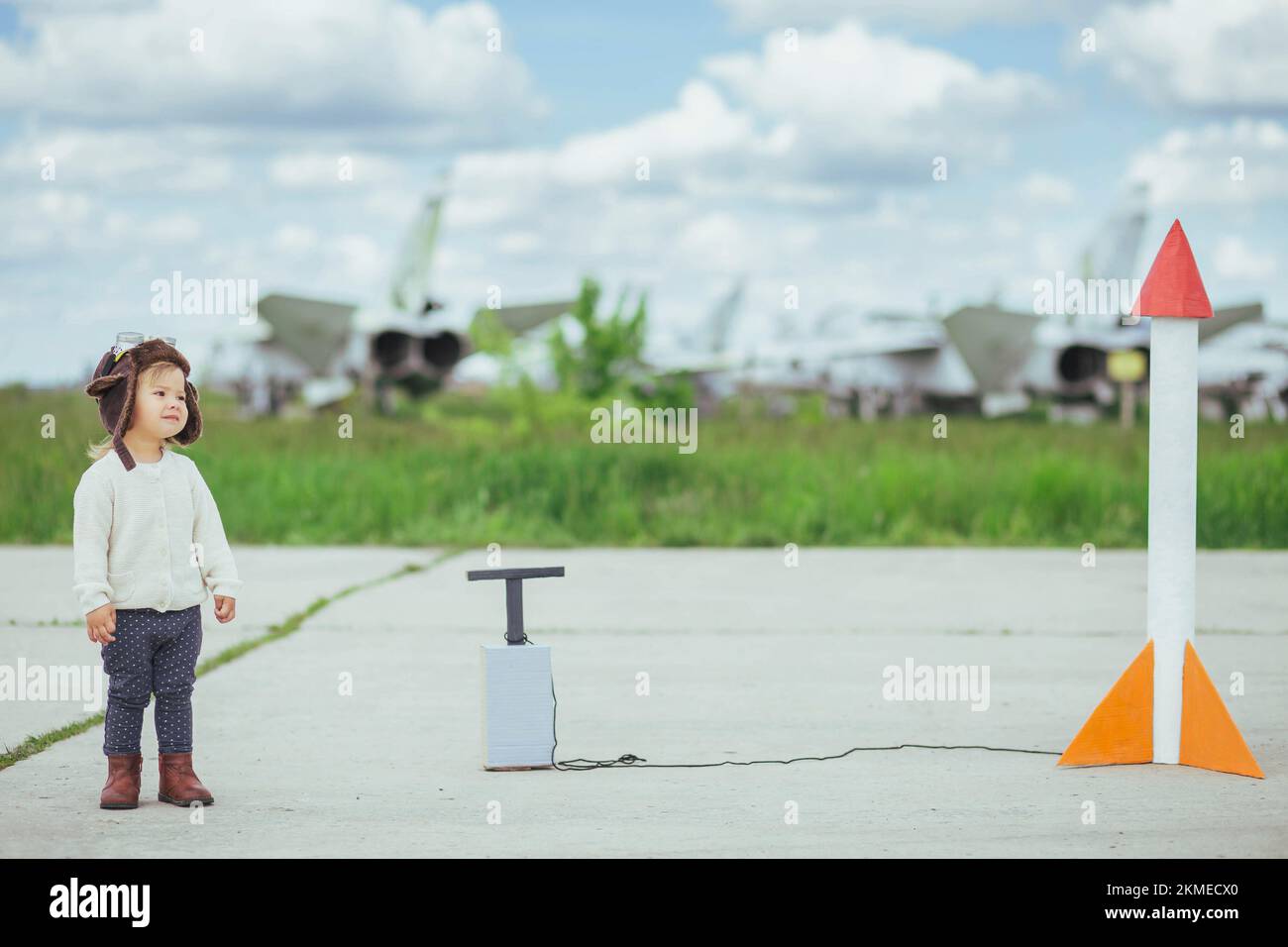 Child launching a rocket hi-res stock photography and images - Alamy