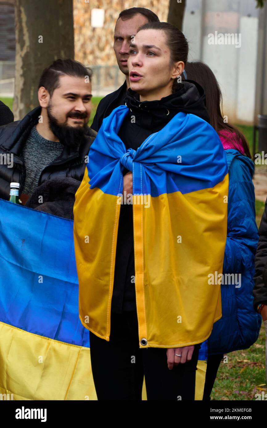 Barcelona, Catalonia, Spain. 26th Nov, 2022. Ukrainian citizens ...