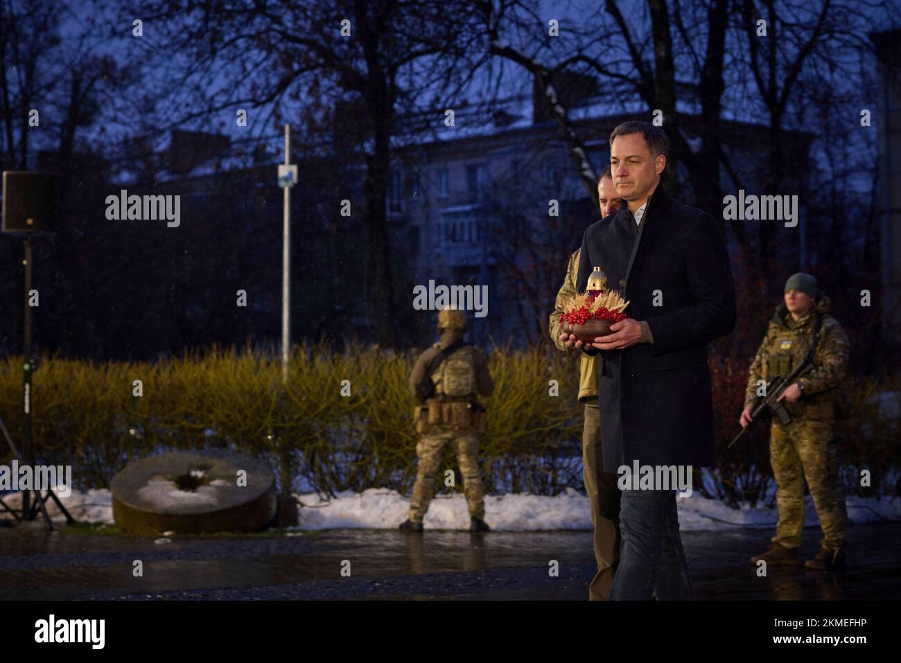Kyiv, Ukraine. 26th Nov, 2022. Belgian Prime Minister Alexander De Croo ...