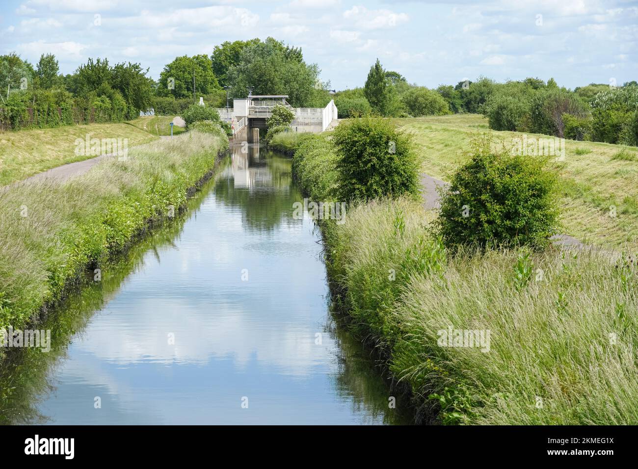 Beam River, also known as the River Rom in Dagenham, London England ...