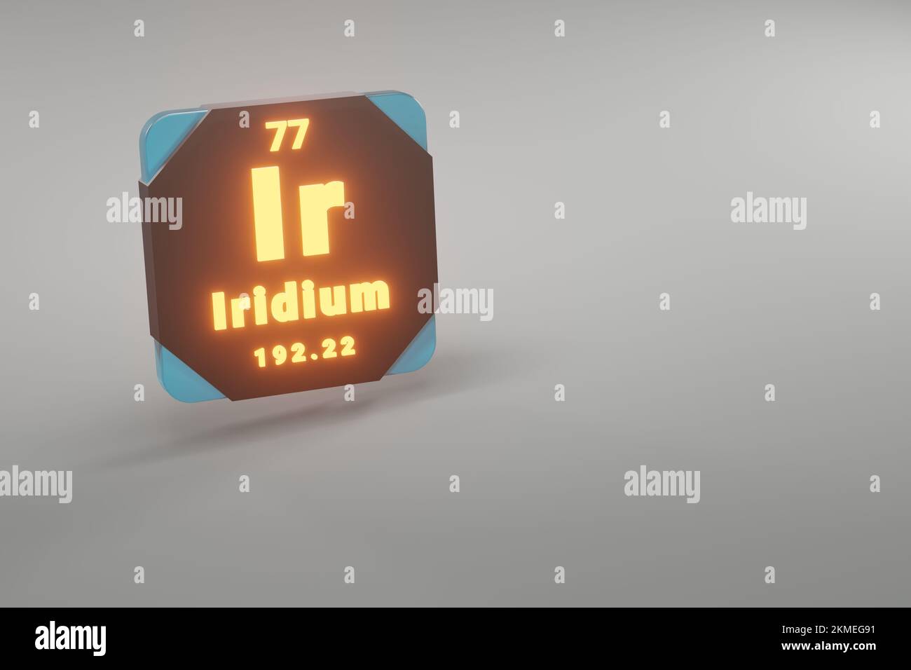 Beautiful abstract illustrations Standing black and fire Iridium element of the periodic table ...