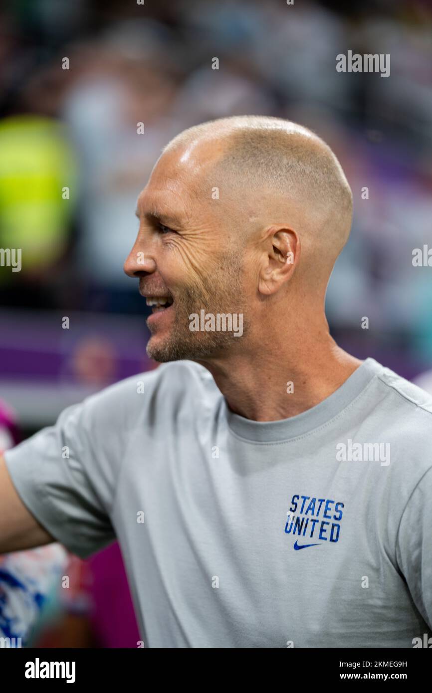 AL KHOR, QATAR - NOVEMBER 25: USA coach Gregg Berhalter at the start of ...