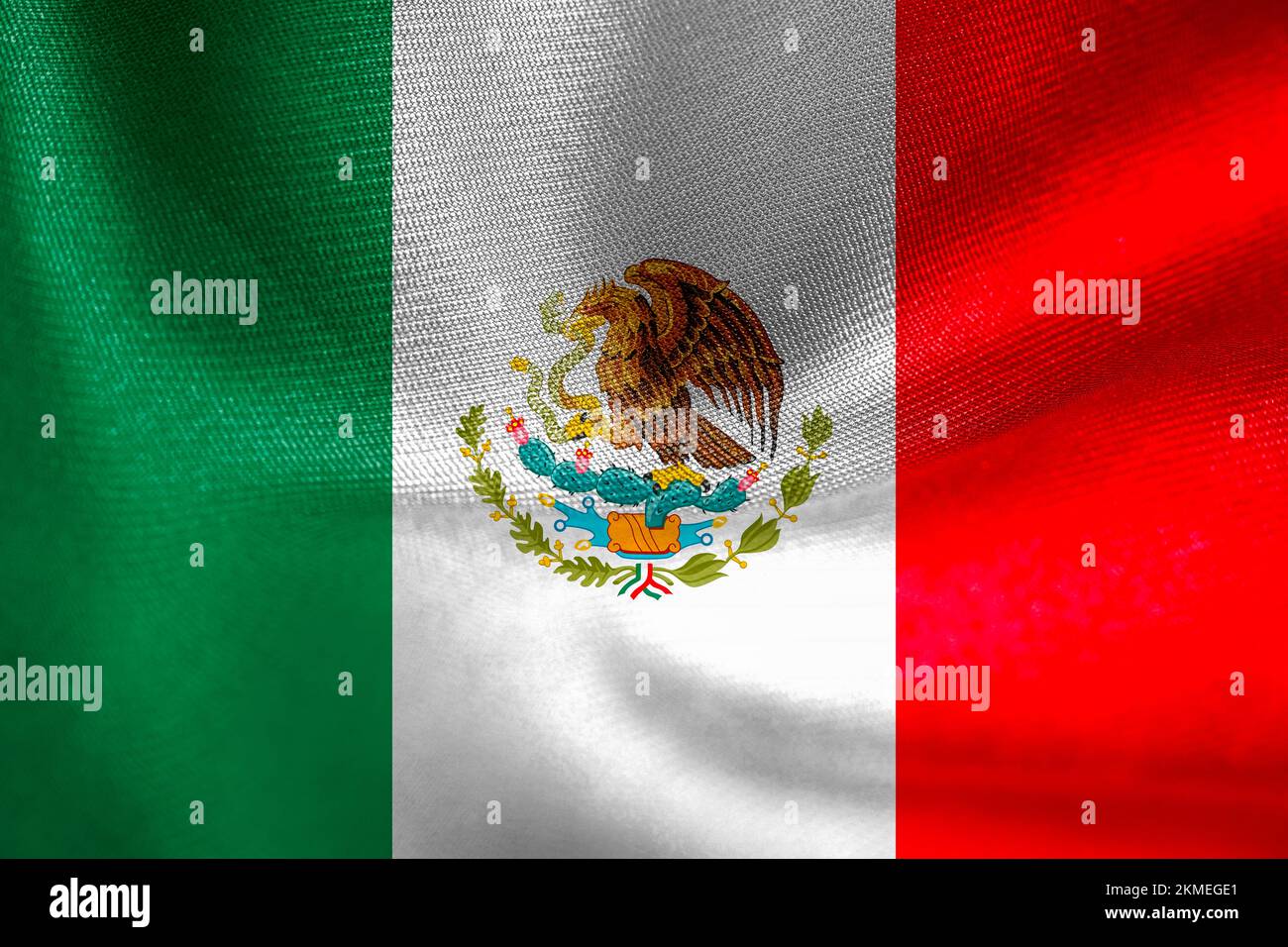 National flag Mexico, Mexico flag, fabric flag Mexico, 3D work and 3D ...