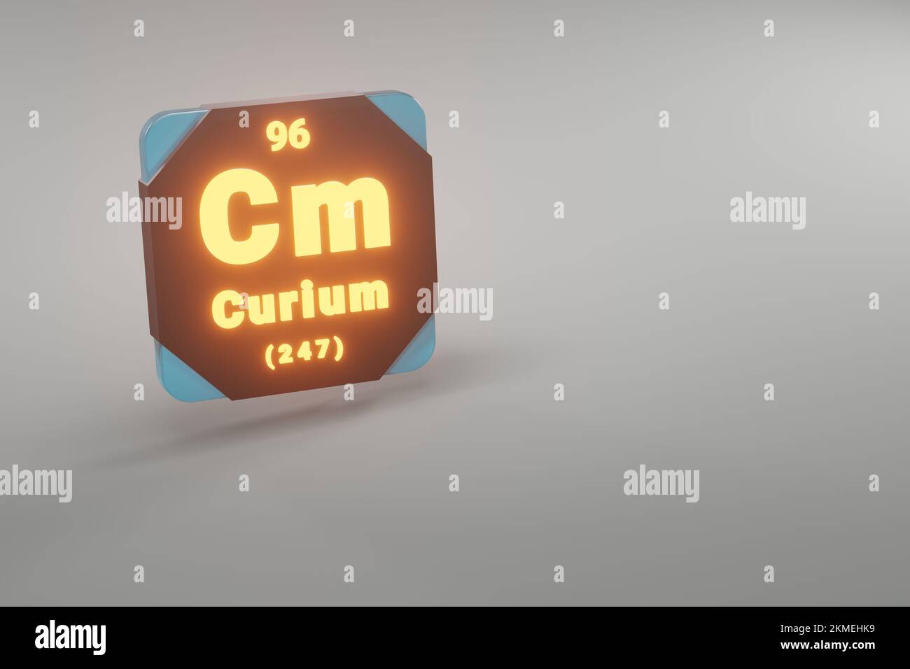 Beautiful abstract illustrations Standing black and fire Curium element ...