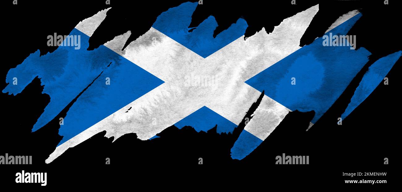 Abstract symbol of the flag Scotland on a black background Stock Photo ...