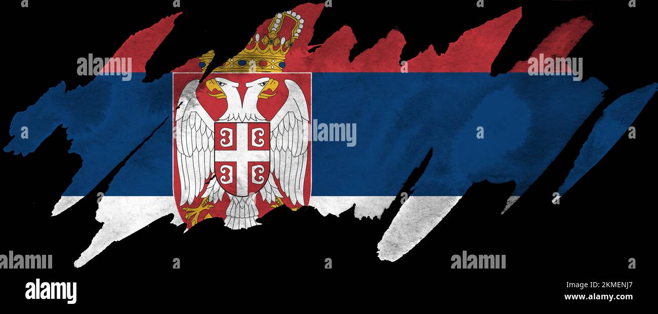 Abstract symbol of the flag Serbia on a black background Stock Photo ...