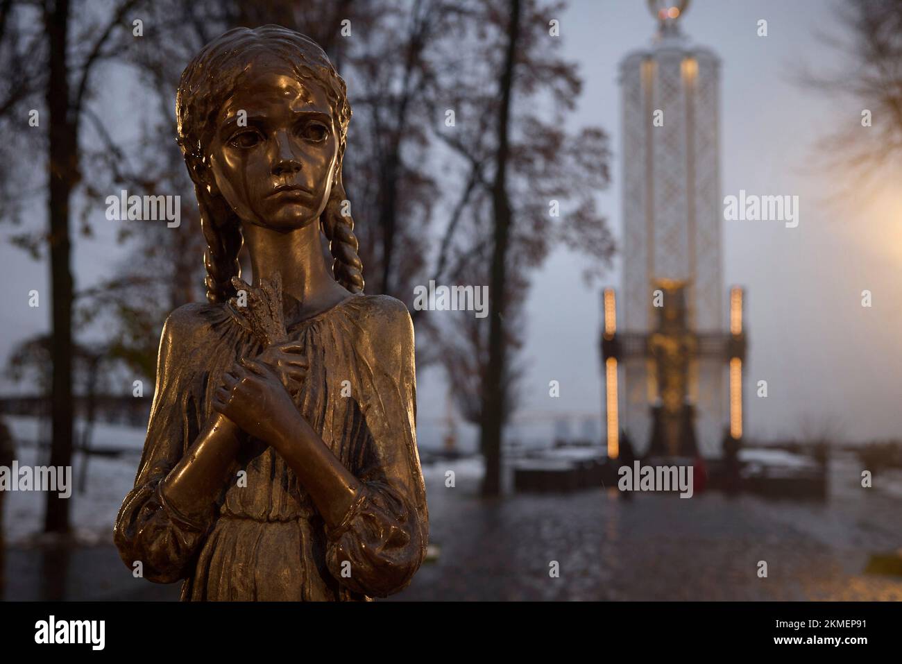 Kyiv, Ukraine. 26th Nov, 2022. The Bitter Memory of Childhood statue ...