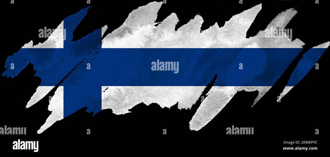 Abstract symbol of the flag Finland on a black background Stock Photo ...