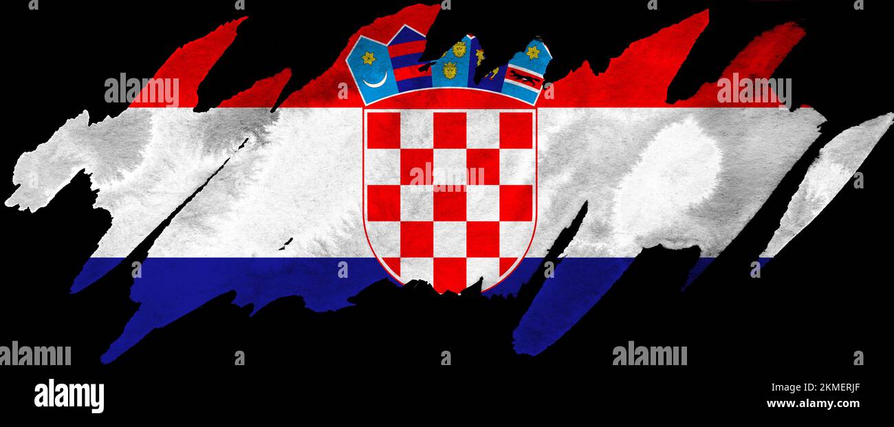 Abstract symbol of the flag Croatia on a black background Stock Photo ...