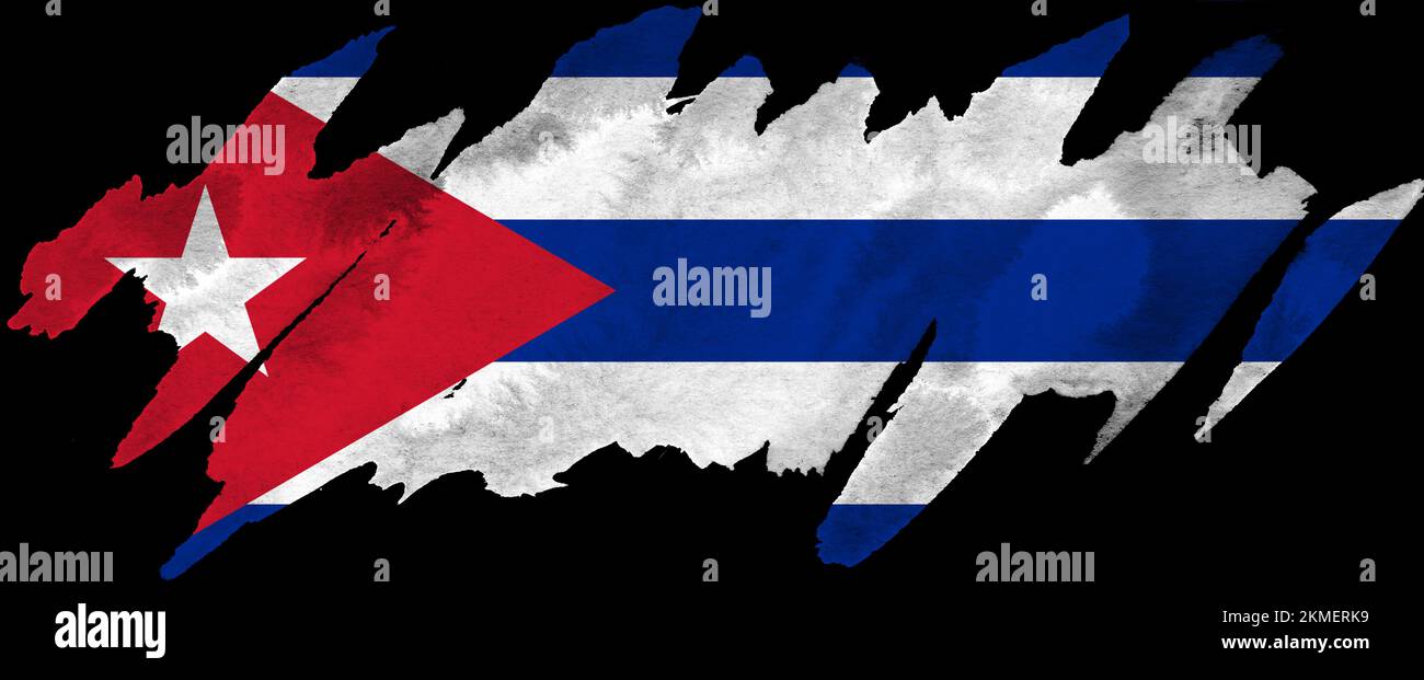 Abstract symbol of the flag Cuba on a black background Stock Photo - Alamy