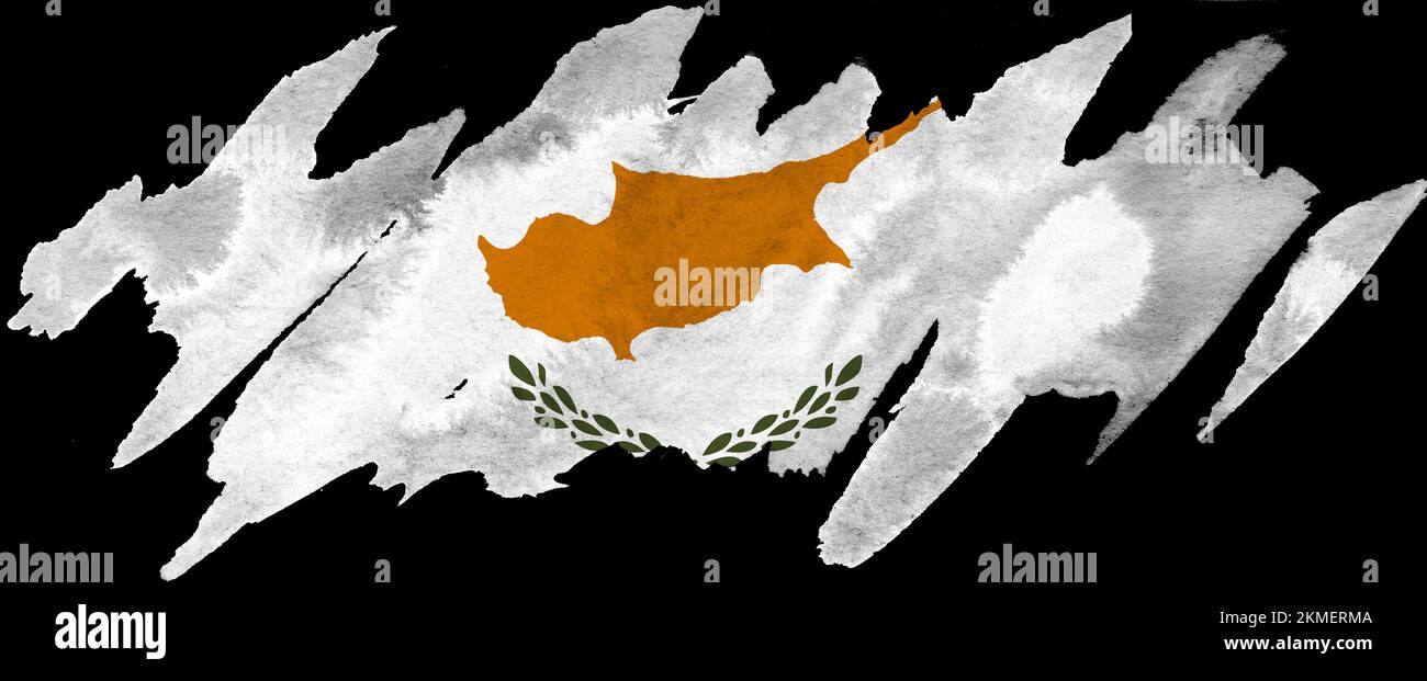 Abstract symbol of the flag Cyprus on a black background Stock Photo ...
