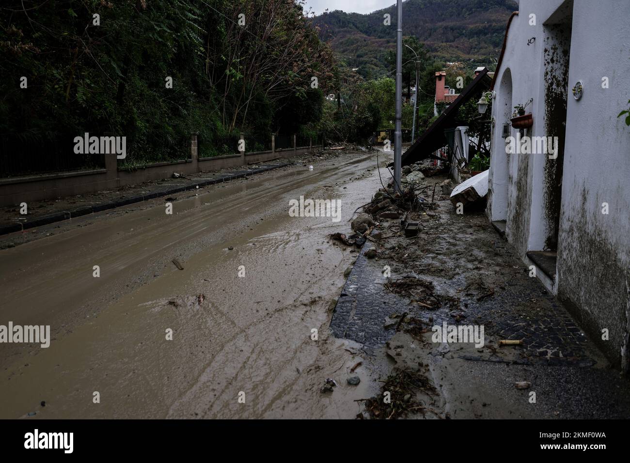 Naples, Italy. 26th Nov, 2022. Ischia - Landslide due to bad weather in ...