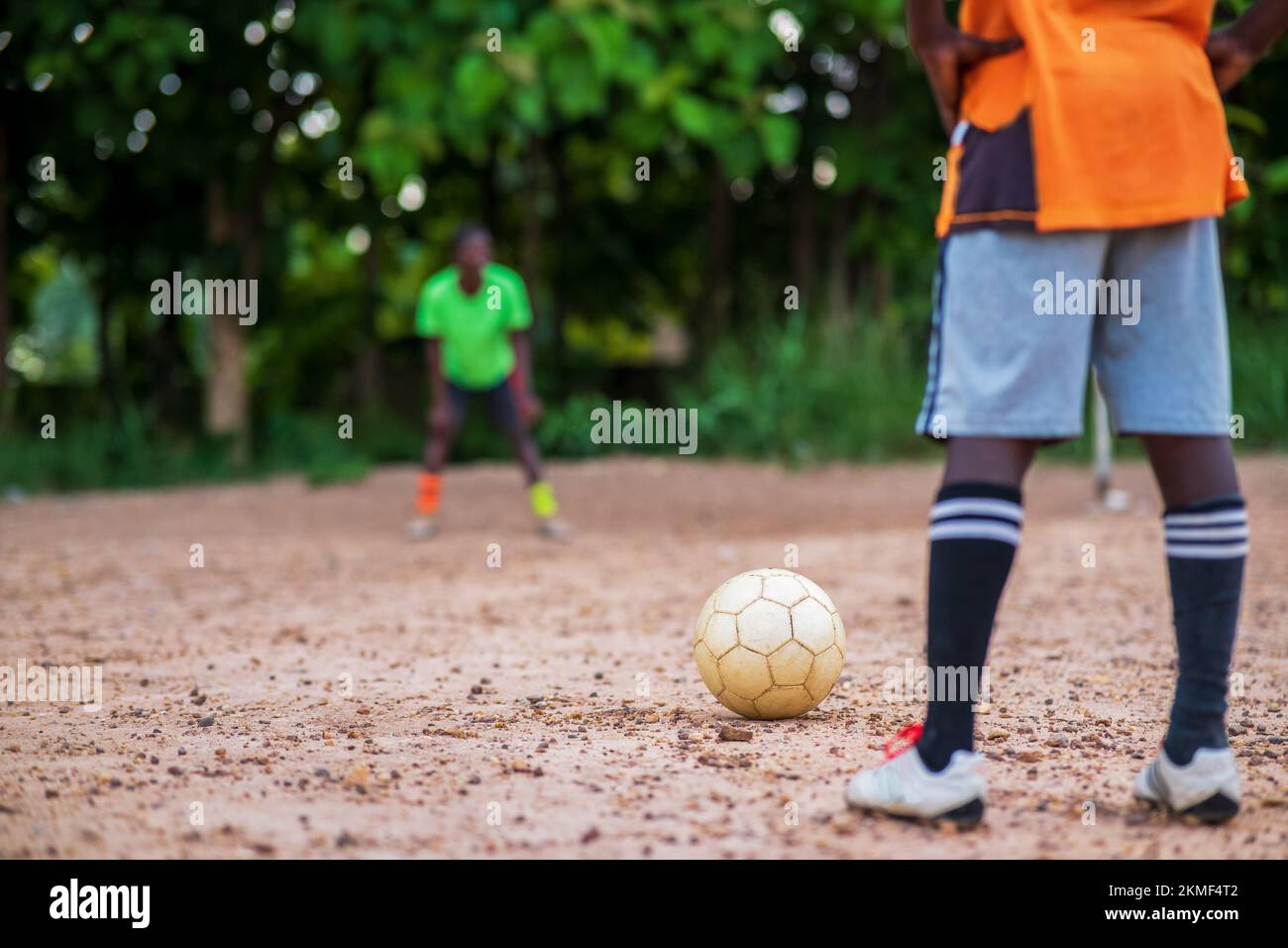 A closeup of a ball on the soccer field Stock Photo - Alamy