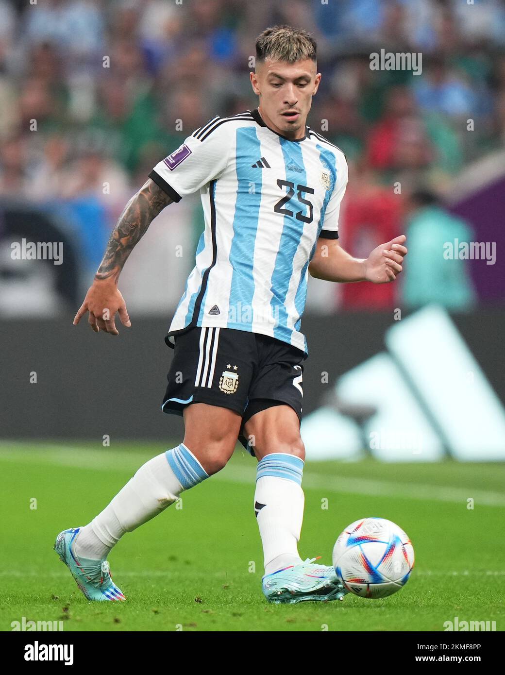Lusail, Qatar. 26th Nov, 2022. Lisandro Martinez of Argentina during the FIFA World Cup Qatar ...