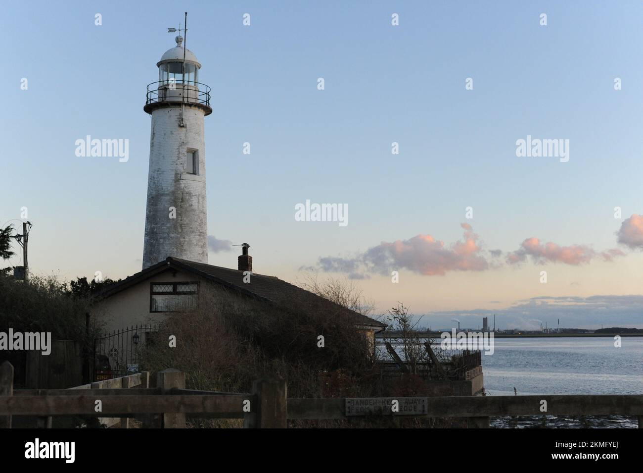 The Hale Head Lighthouse under a blue sky Stock Photo - Alamy