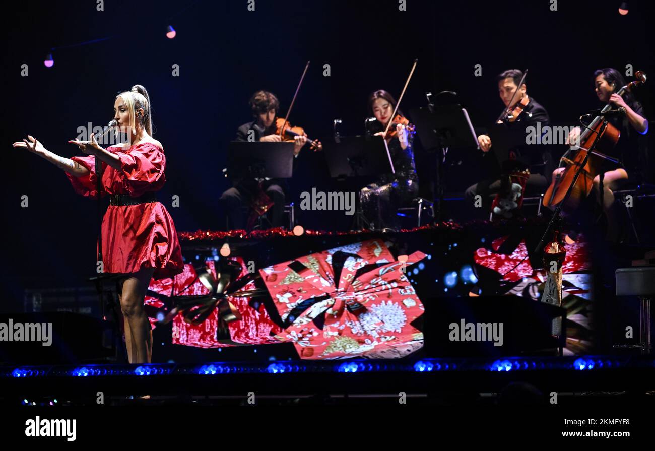 Berlin, Germany. 26th Nov, 2022. Singer Sarah Connor takes the stage at ...