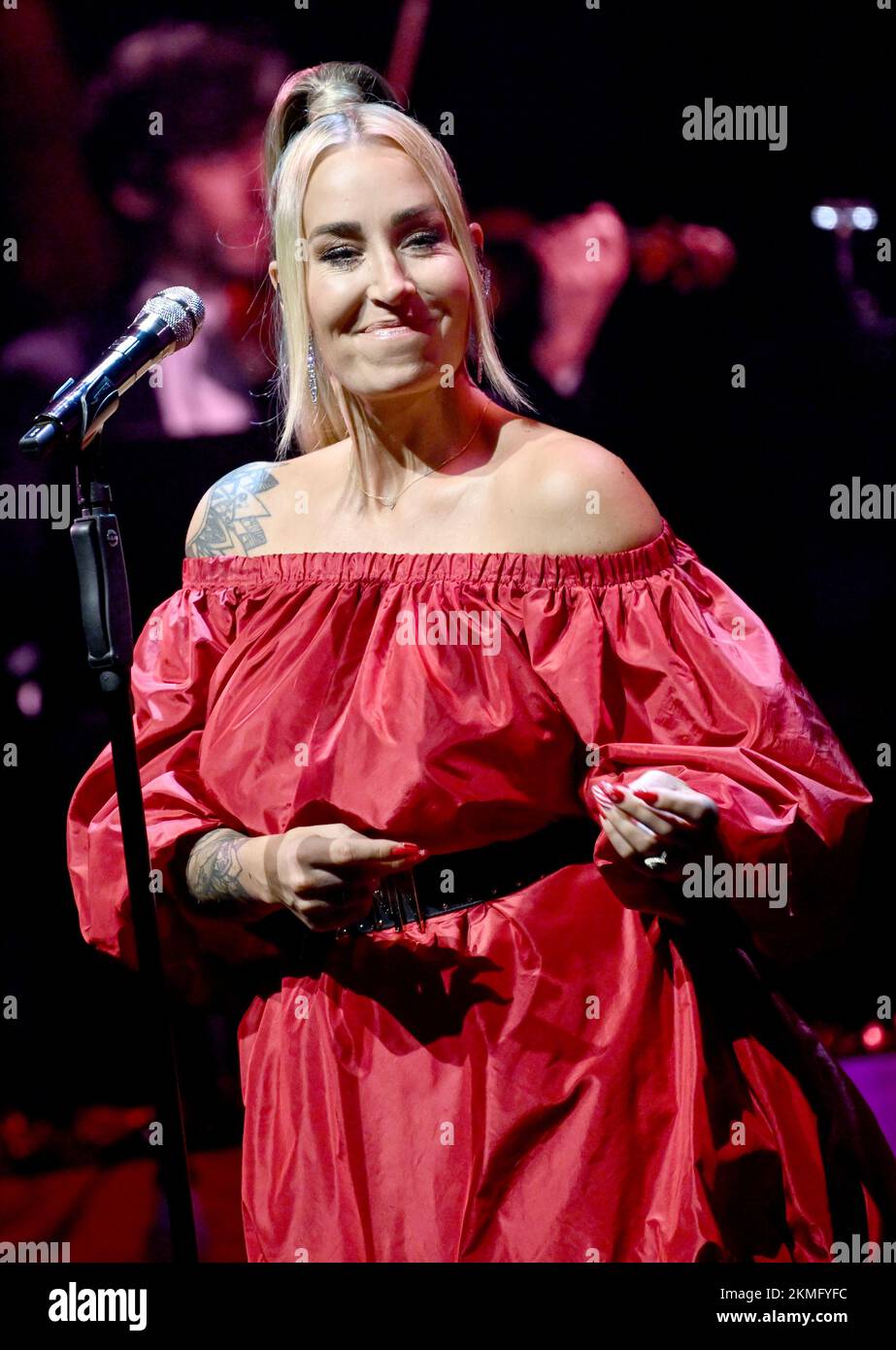 Berlin, Germany. 26th Nov, 2022. Singer Sarah Connor takes the stage at ...