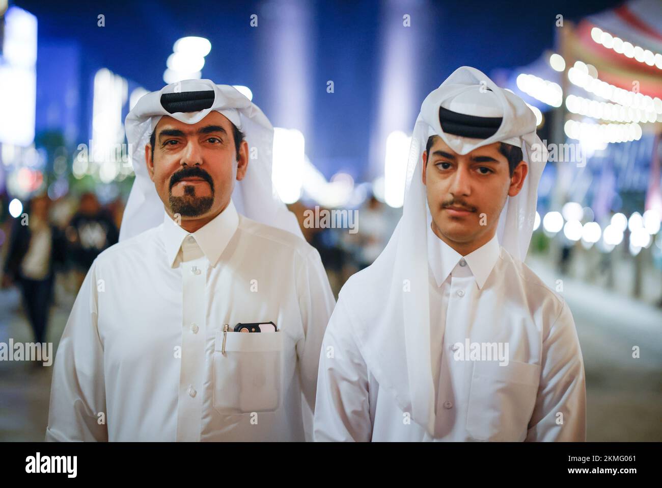 Doha, Catar. 26th Nov, 2022. Qatari residents during the FIFA World Cup ...