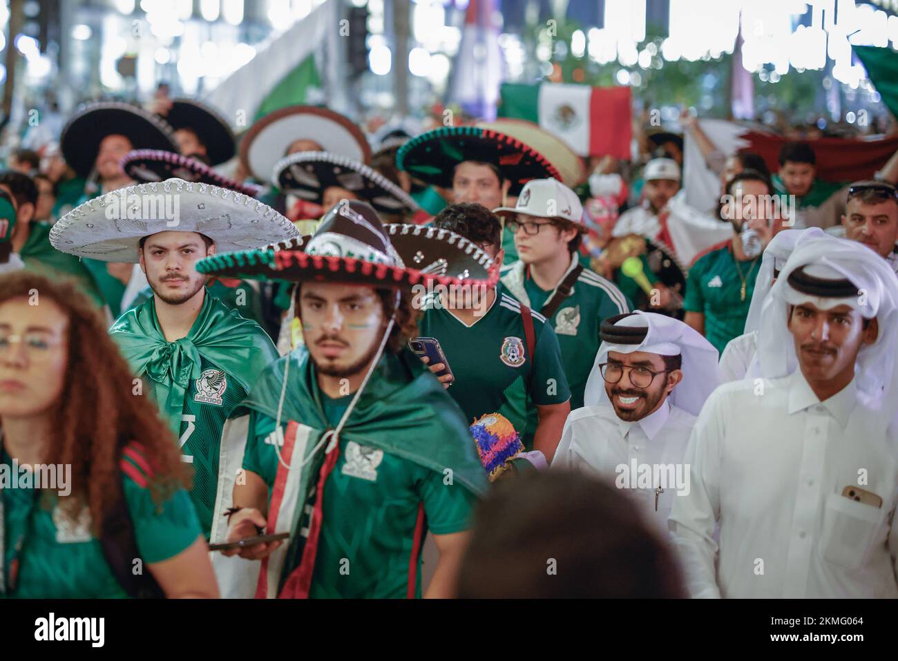 Doha, Catar. 26th Nov, 2022. Mexico fans during the FIFA World Cup ...