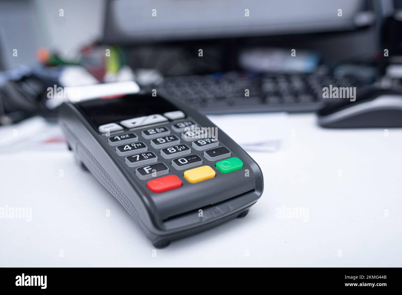 Bank terminal and payment card Stock Photo - Alamy