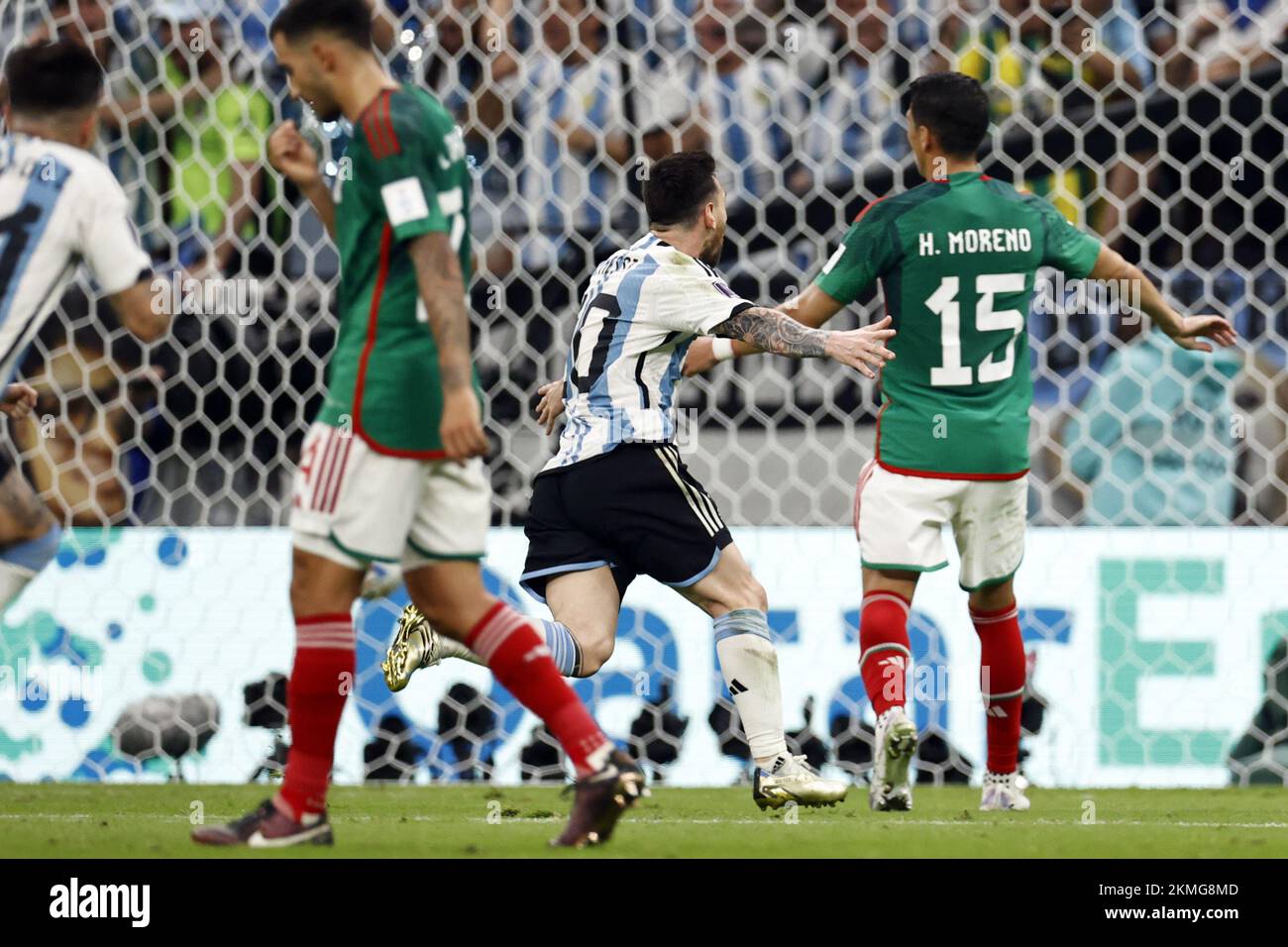 LUSAIL CITY - Lionel Messi of Argentina celebrates the 1-0 during the ...