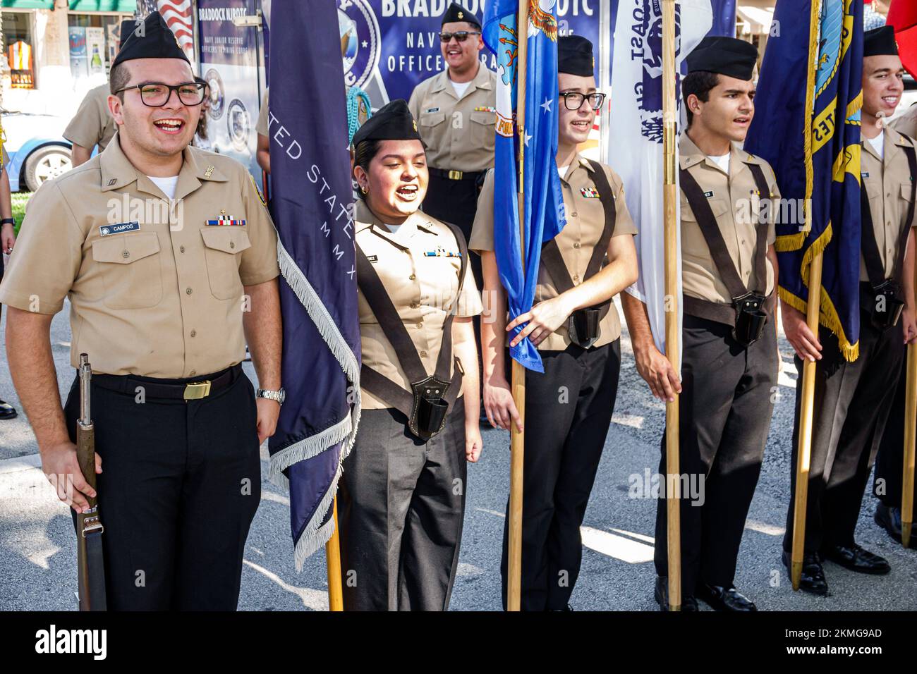 Miami Beach Florida,South Beach Ocean Drive Veterans Day Parade annual event,G. Holmes Braddock ...