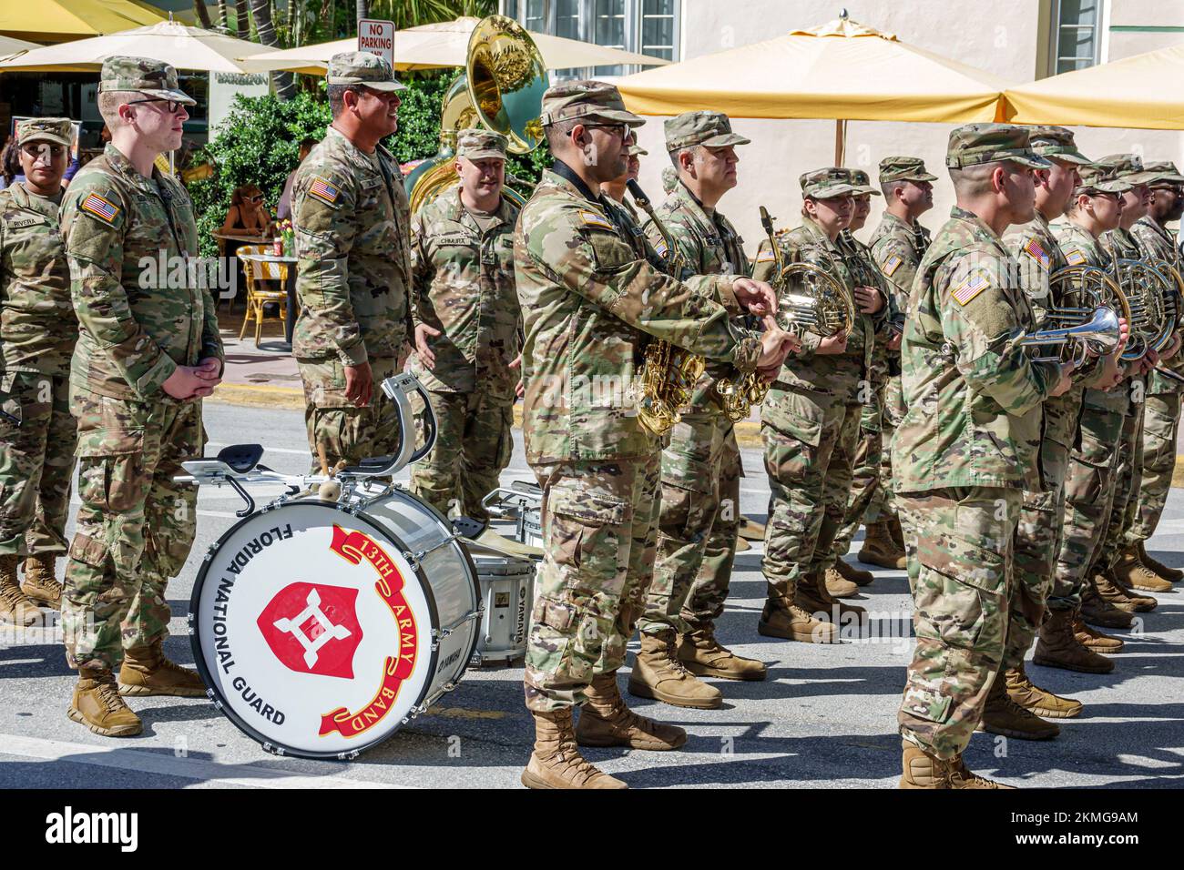 Formation at ease wearing uniforms holding musical instruments hi-res ...