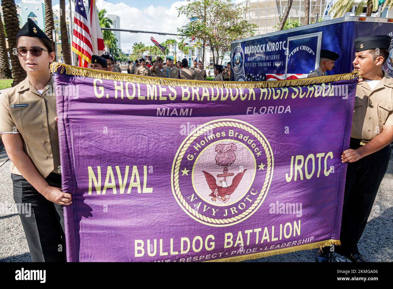 Miami Beach Florida,South Beach Lummus Park,Veterans Day Parade annual ...