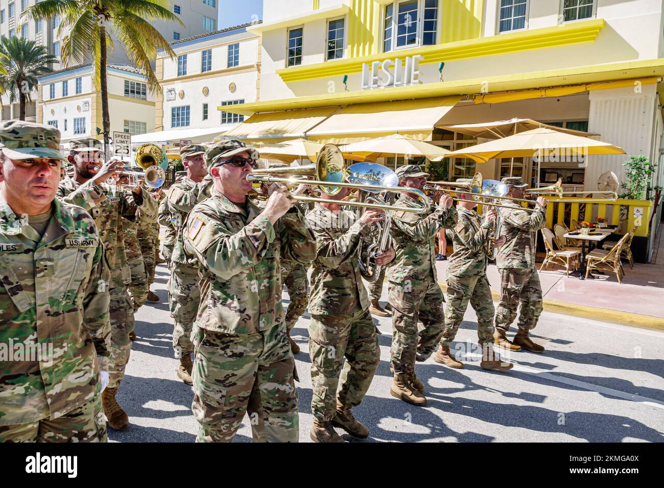 Miami Beach Florida,South Beach Lummus Park,Veterans Day Parade annual ...