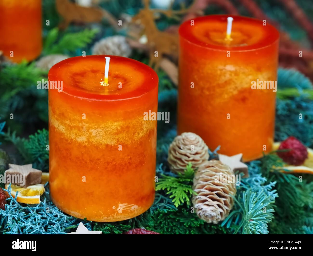 Fir christmas tree real candles hi-res stock photography and images - Alamy