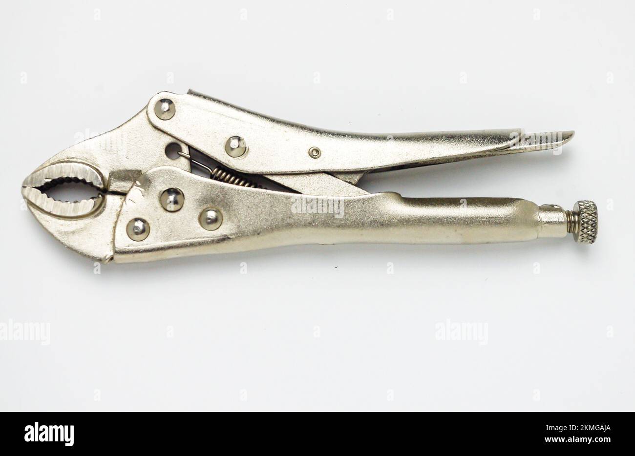 A stainless steel vice grip plier isolated in white background Stock ...