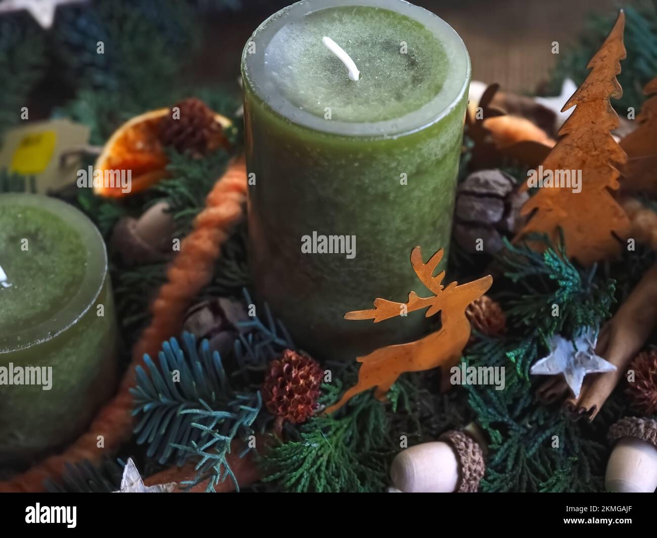 Fir christmas tree real candles hi-res stock photography and images - Alamy