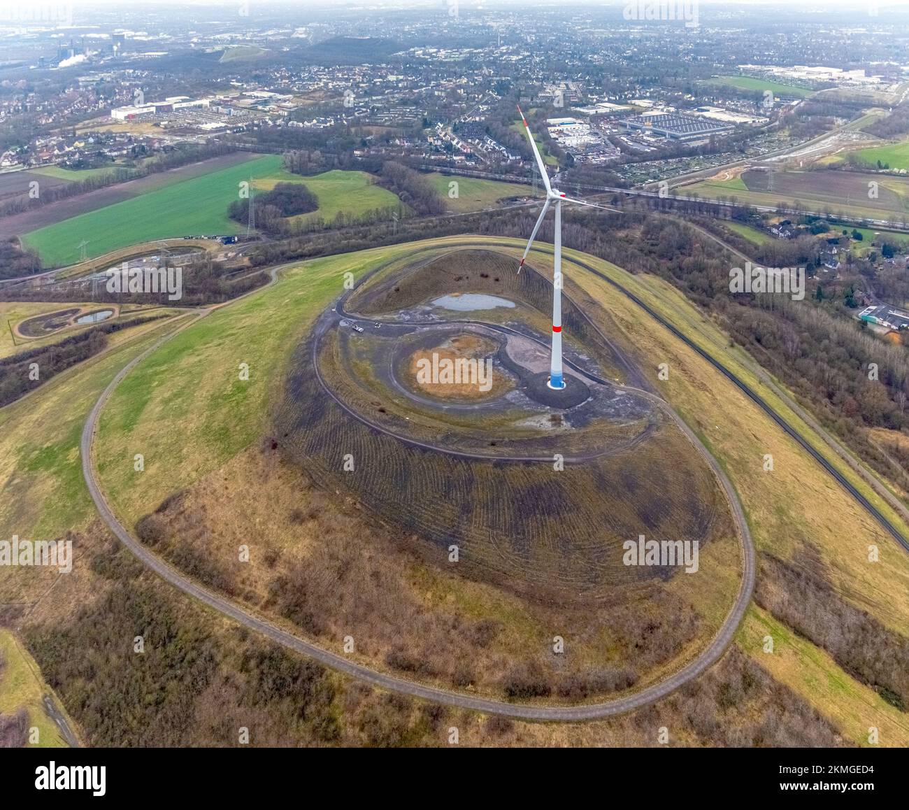 Mottbruchhalde with wind turbine in brauck district in gladbeck hi-res ...