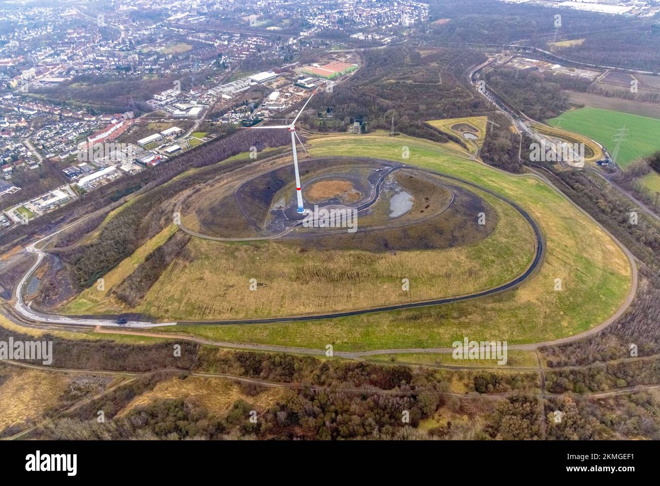 Mottbruchhalde with wind turbine in brauck district in gladbeck hi-res ...