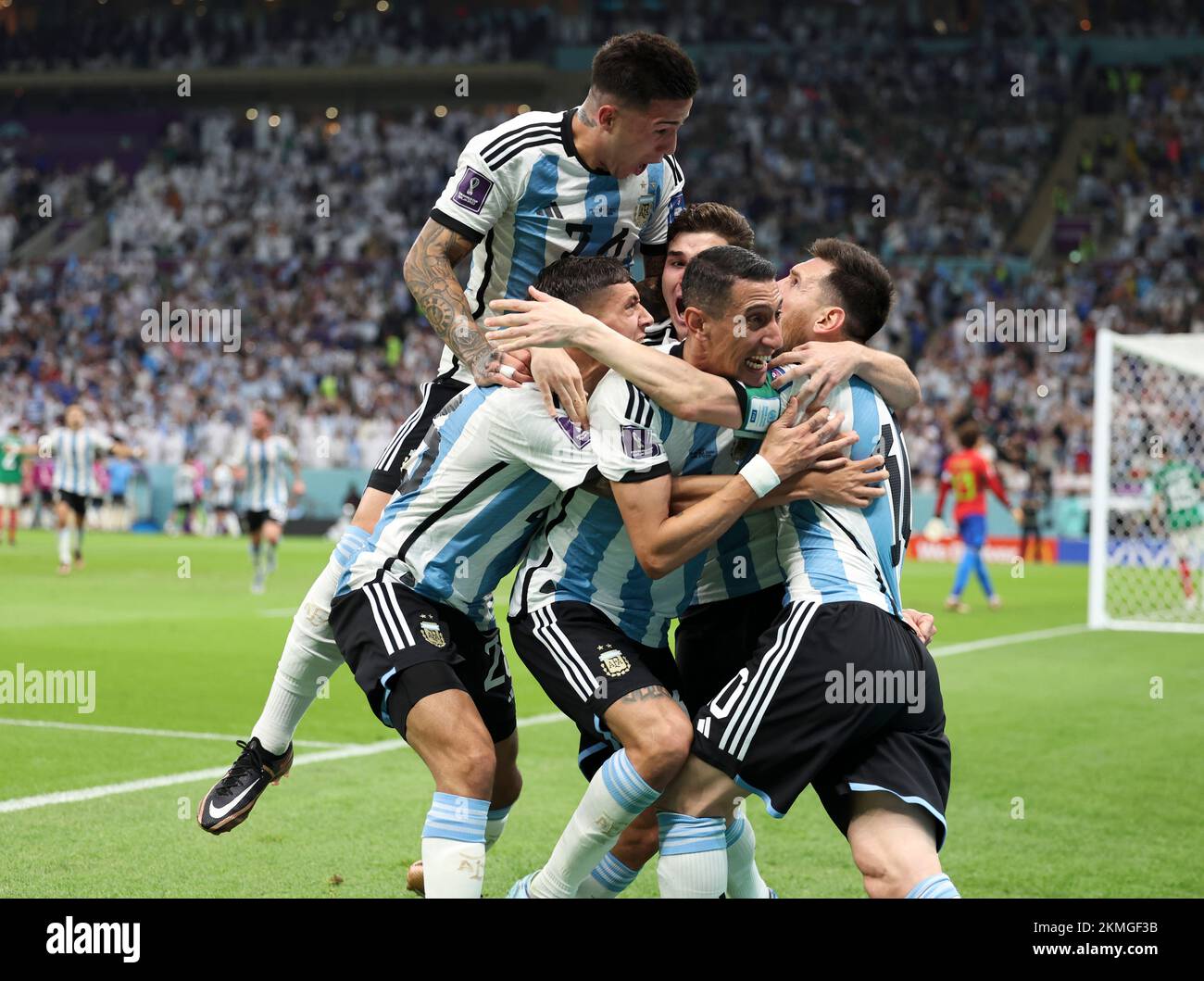 Lusail, Qatar. 26th Nov, 2022. Players of Argentina celebrate during ...