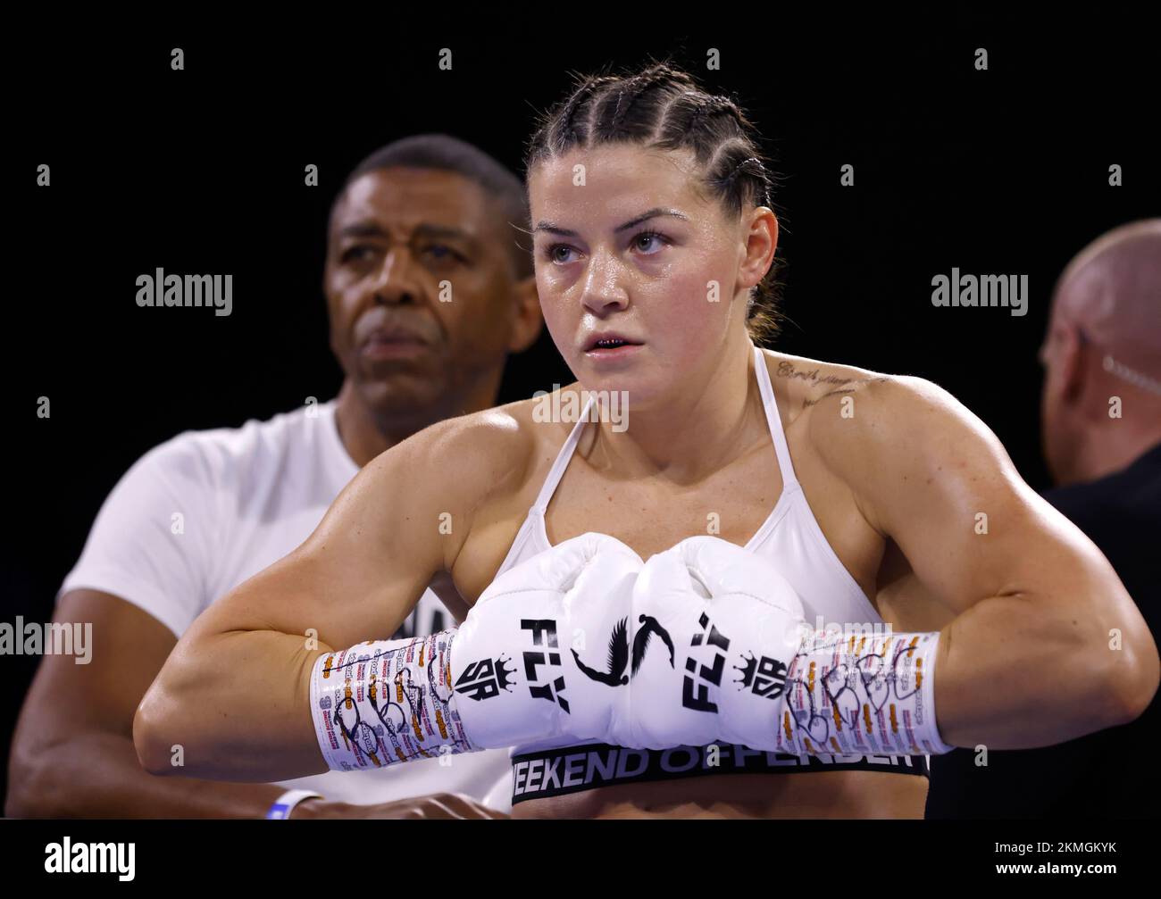 Sandy Ryan before the WBC International Super Light weight bout at the OVO Arena Wembley, London ...