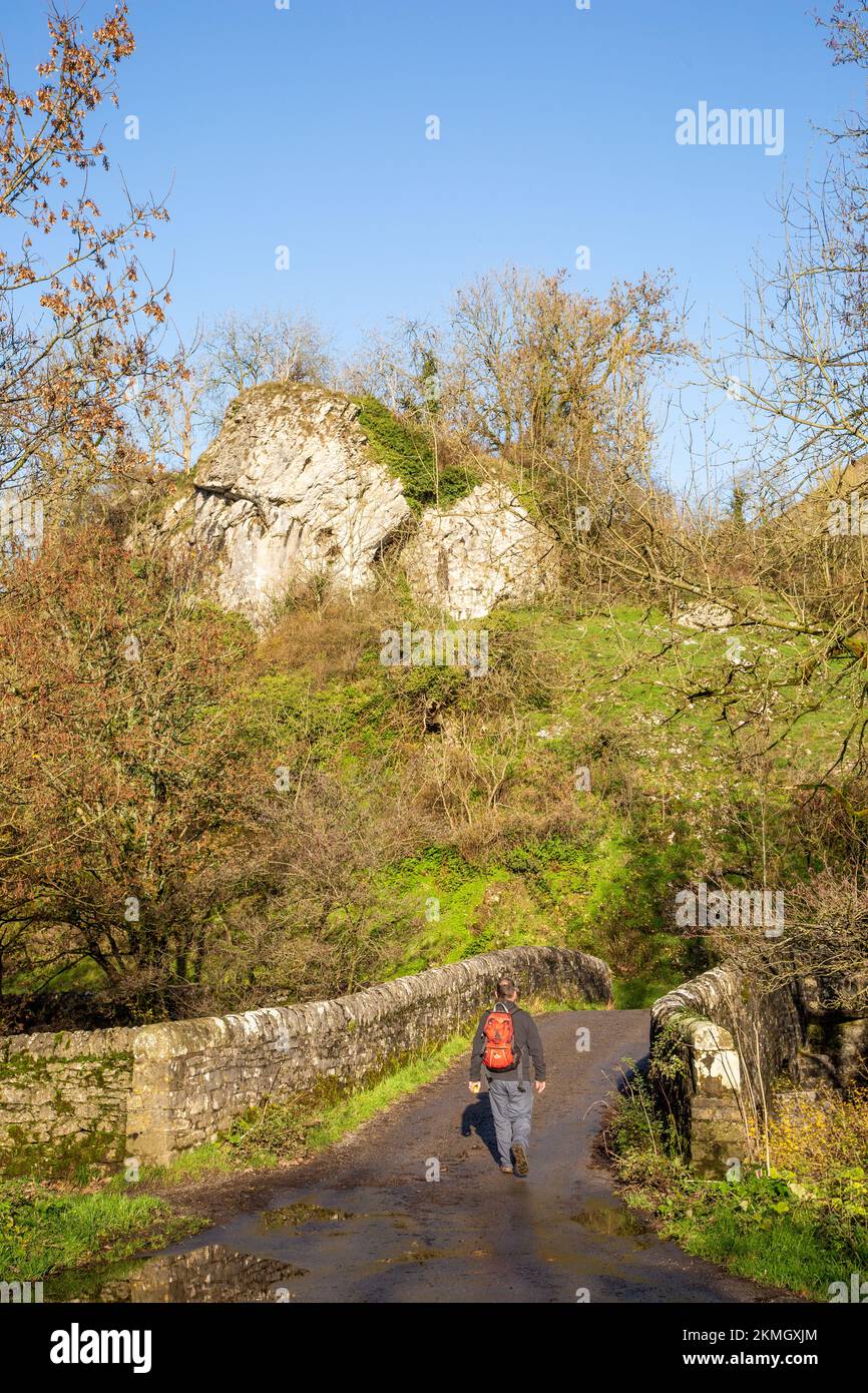 Bridge over the river manifold at Wetton mill in the Manifold valley ...