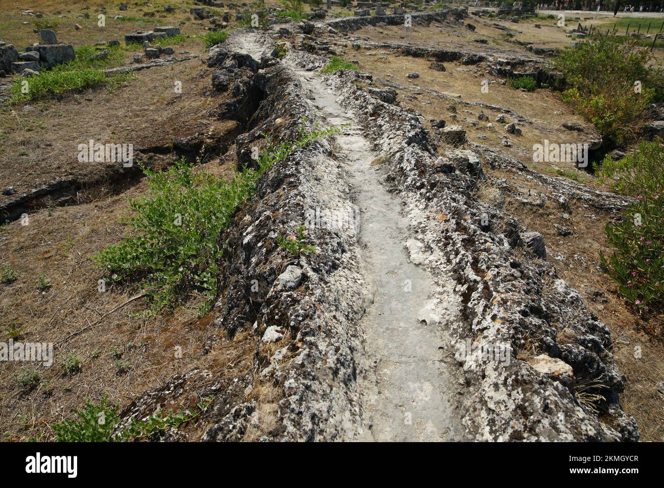 Water Canal at Hierapolis Ancient City, Pamukkale, Denizli City ...