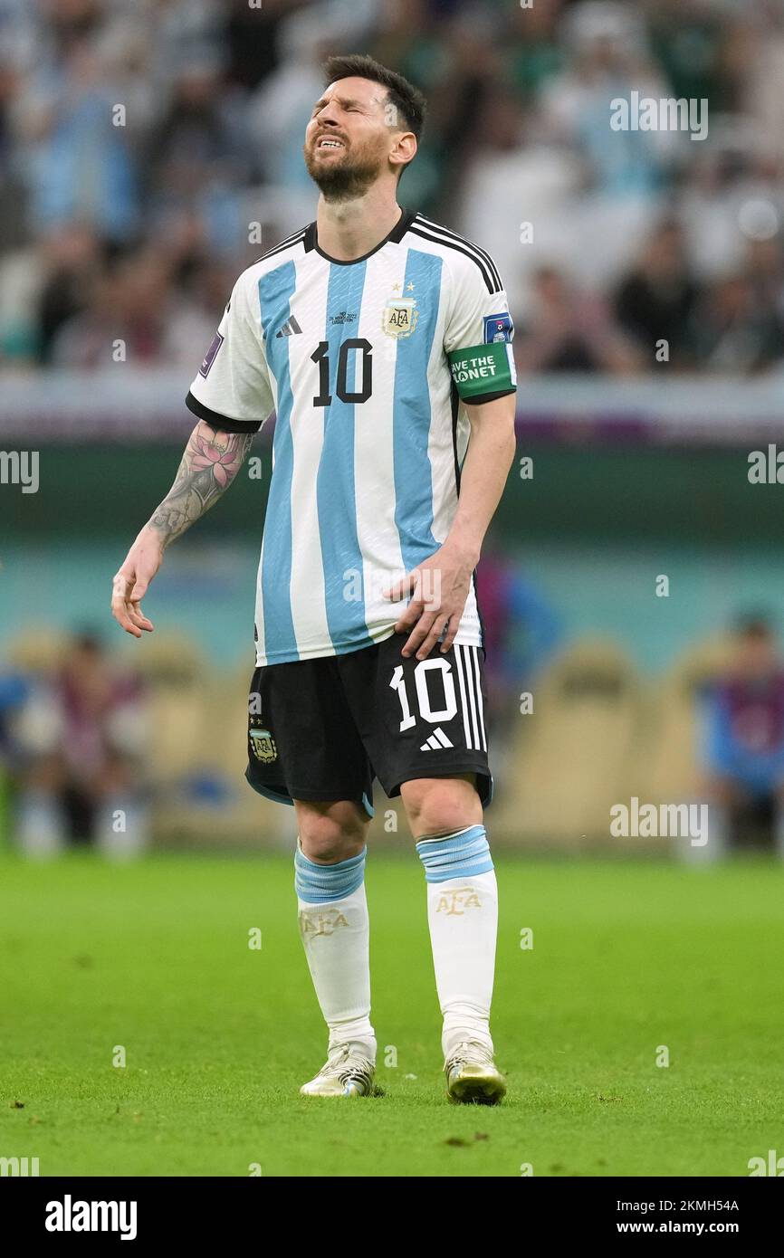 Argentina's Lionel Messi looks dejected after his attempt at goal goes ...