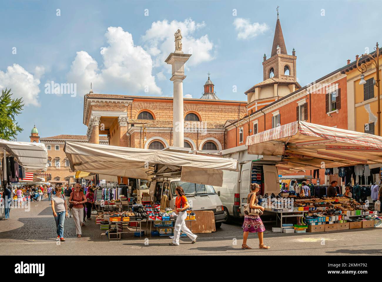 Market Place in the old town centre of Forli, Emilia Romagna, Italy ...