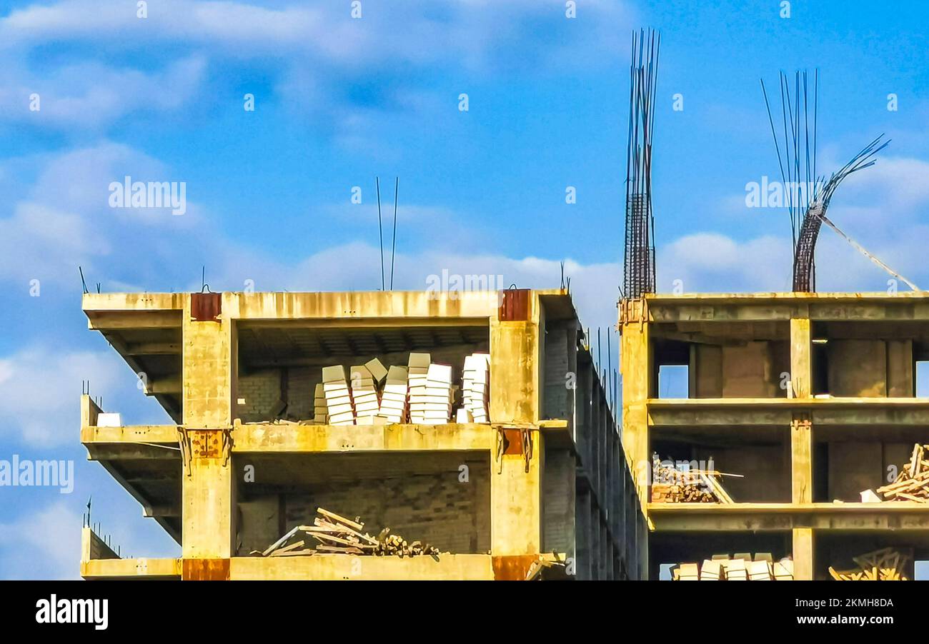 Huge gigantic construction stop building ruin building site in Zicatela ...