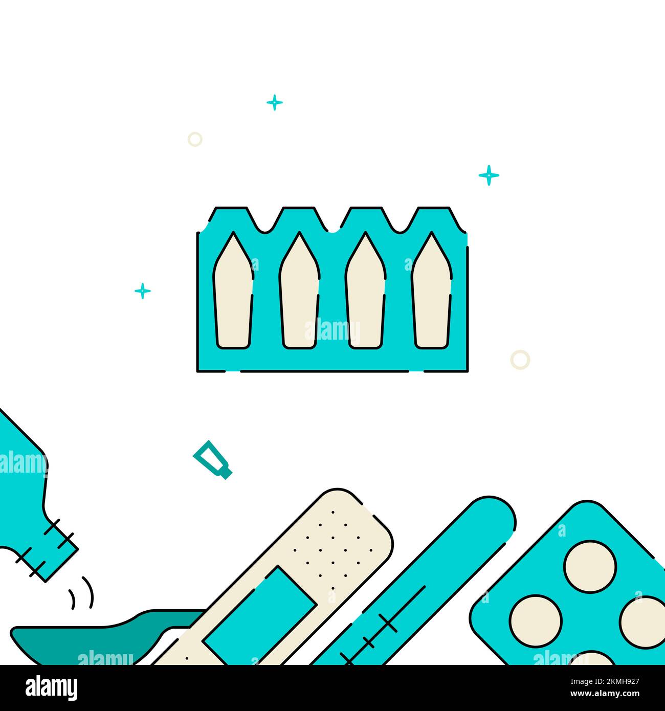 Packaging vaginal, rectal suppositories filled line icon, simple illustration, related bottom ...