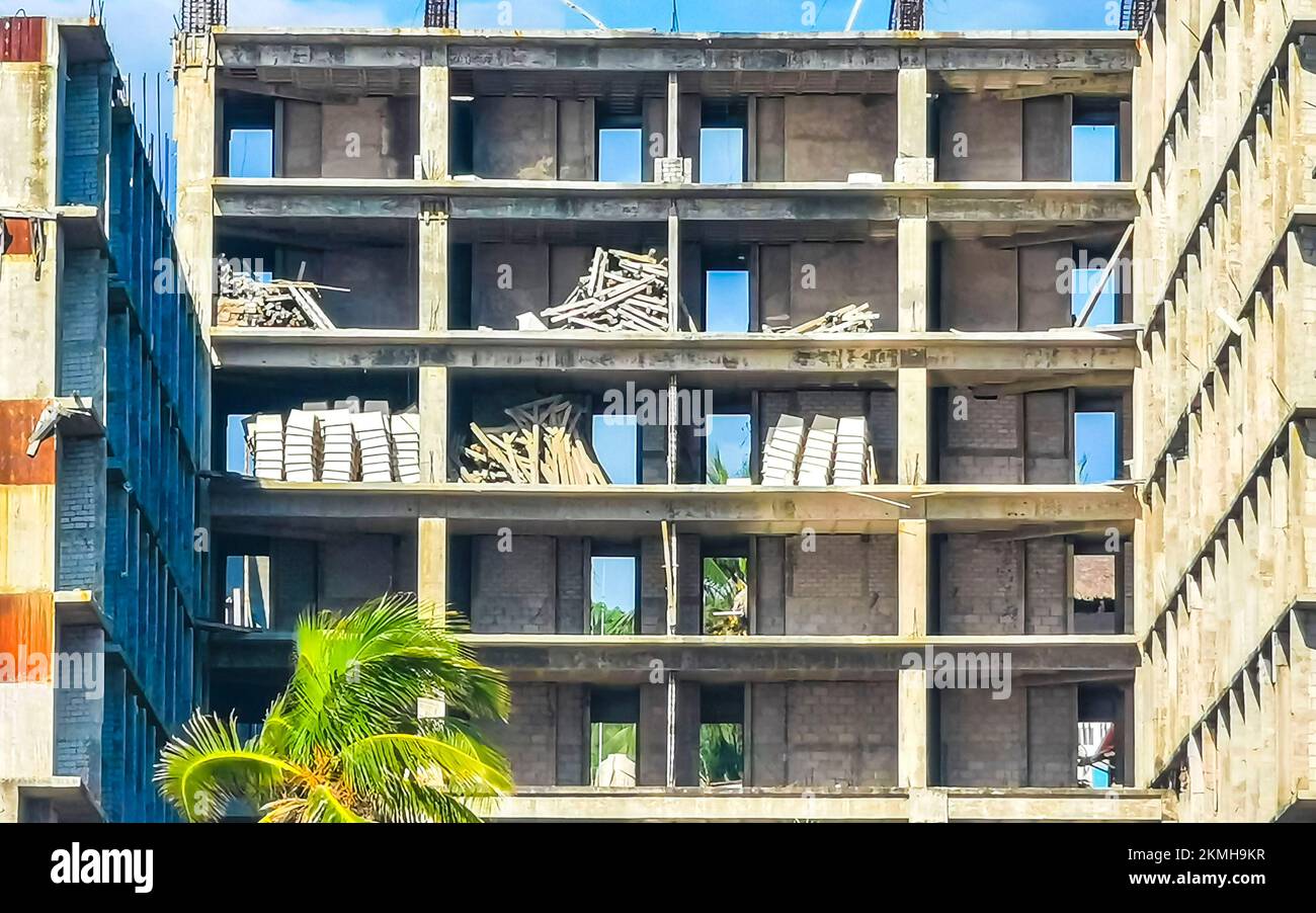 Huge gigantic construction stop building ruin building site in Zicatela ...