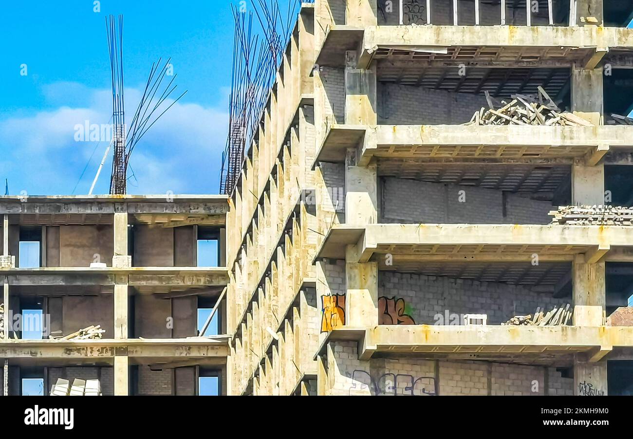 Huge gigantic construction stop building ruin building site in Zicatela ...