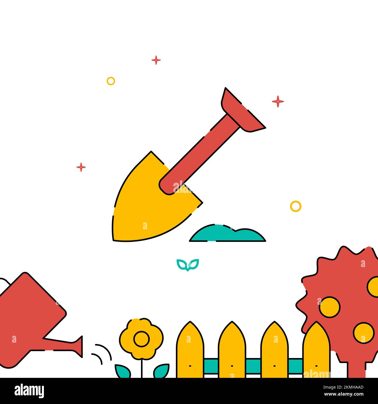 Illustration line drawing digging hi-res stock photography and images ...