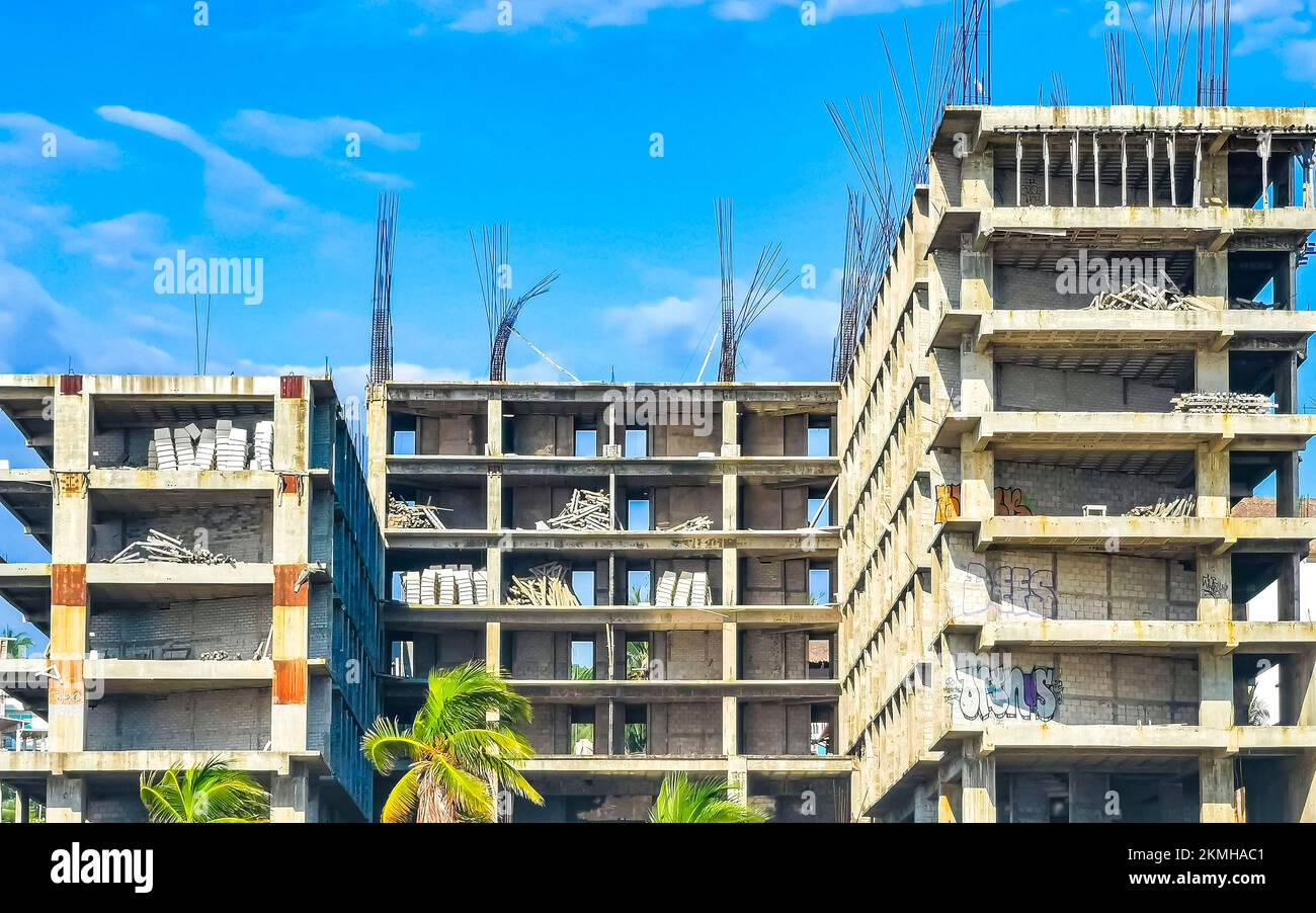 Huge gigantic construction stop building ruin building site in Zicatela ...