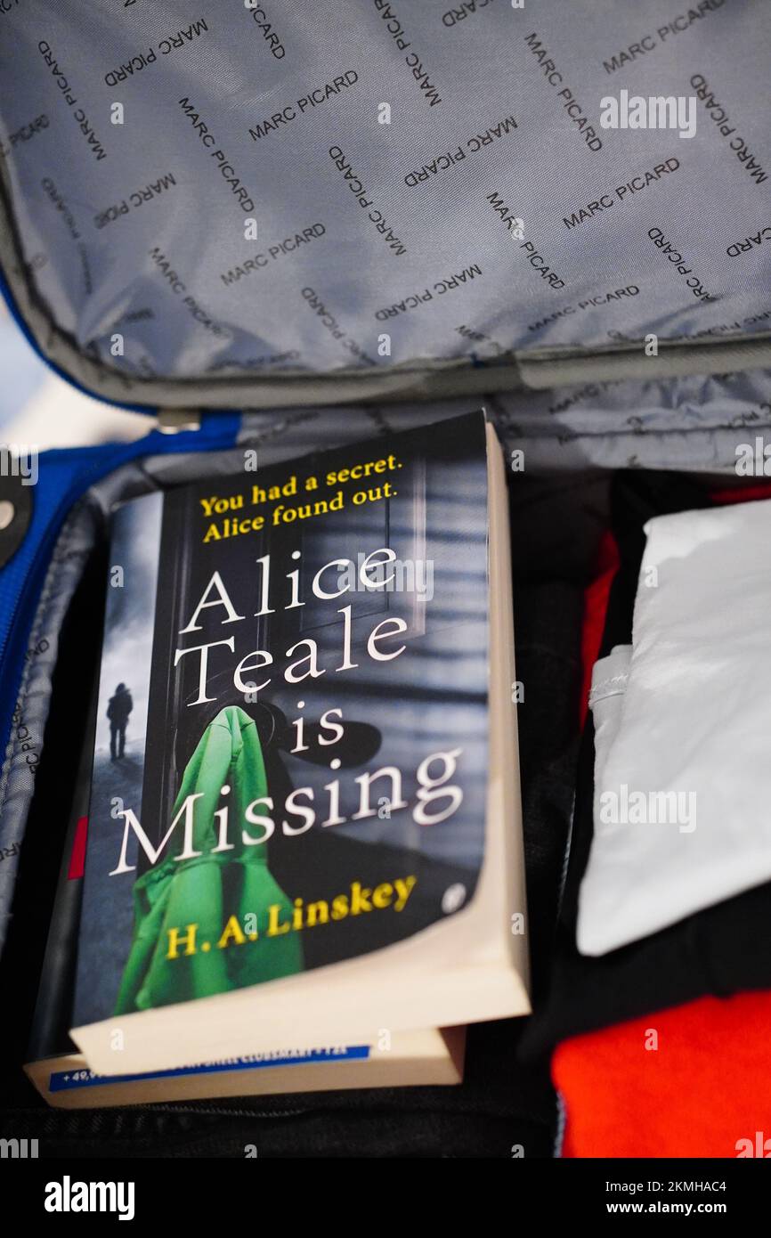 The H. A. Linkey Alice Teale is Missing novel inside an open travel ...