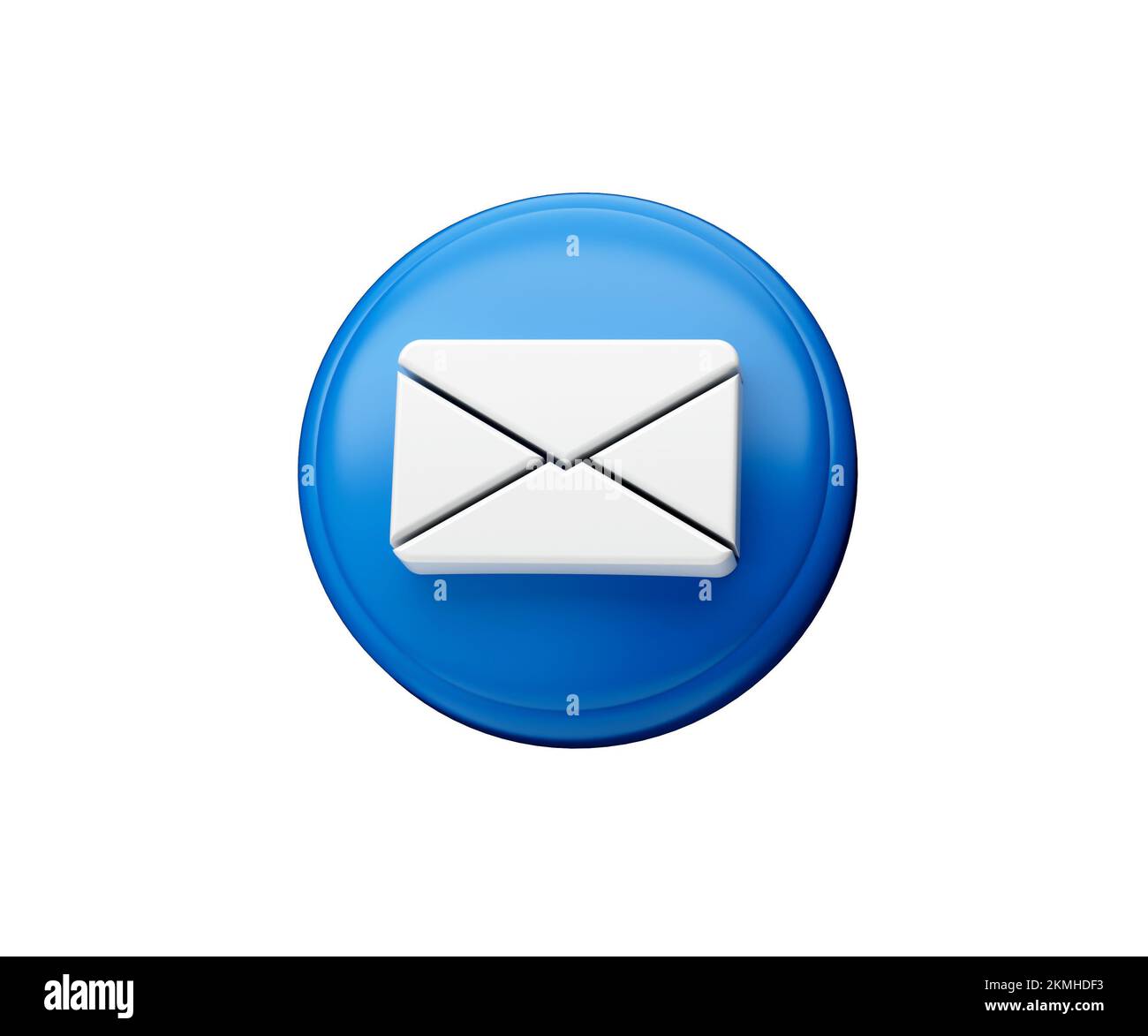 A 3d illustration of a glossy blue and white message or email icon ...