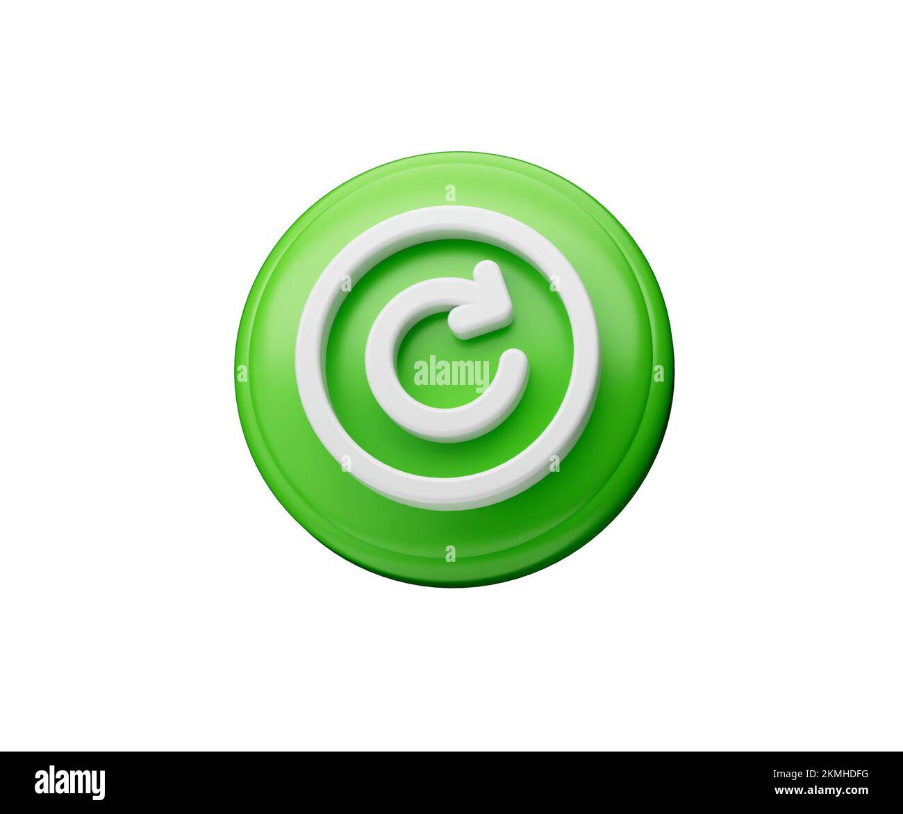 A 3d illustration glossy premium redo icon or button isolated on white ...