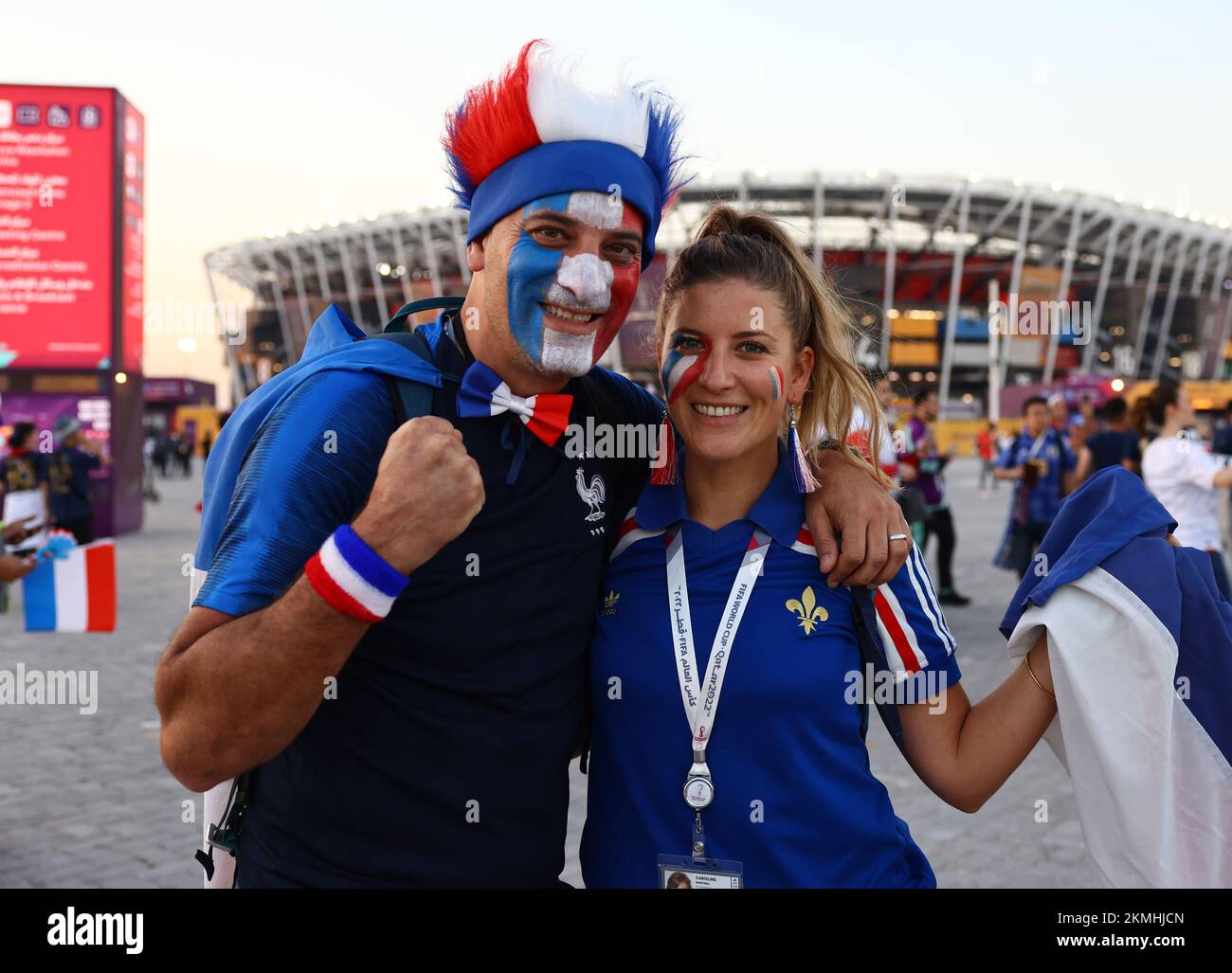 Doha, Qatar, 26th November 2022. French fans during the FIFA World Cup ...